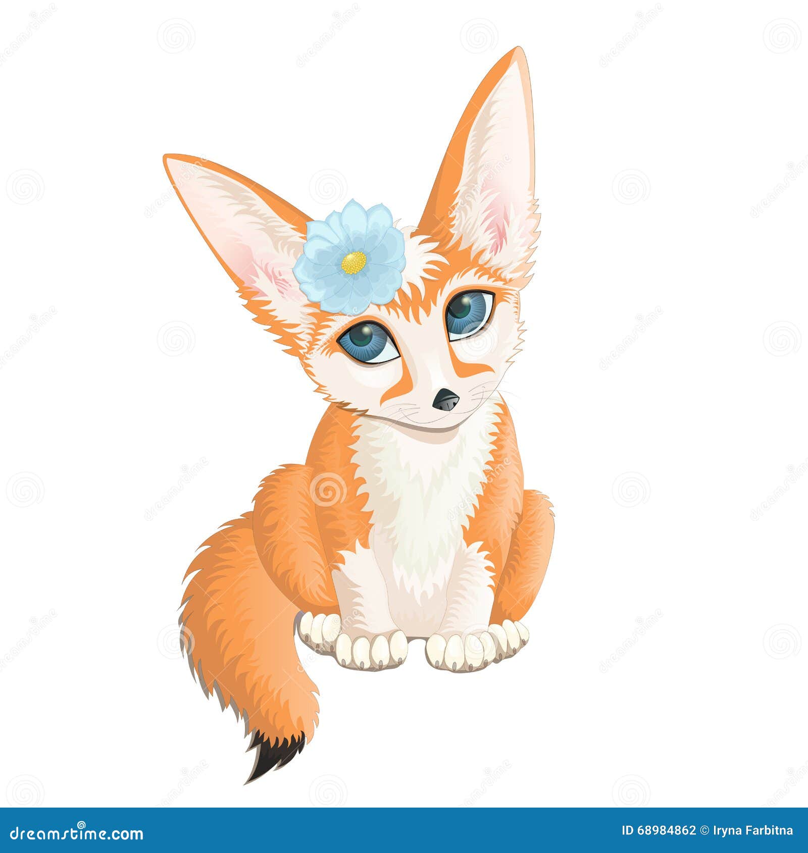 Fennec Fox Vector Illustration Stock Vector - Illustration of canine ...