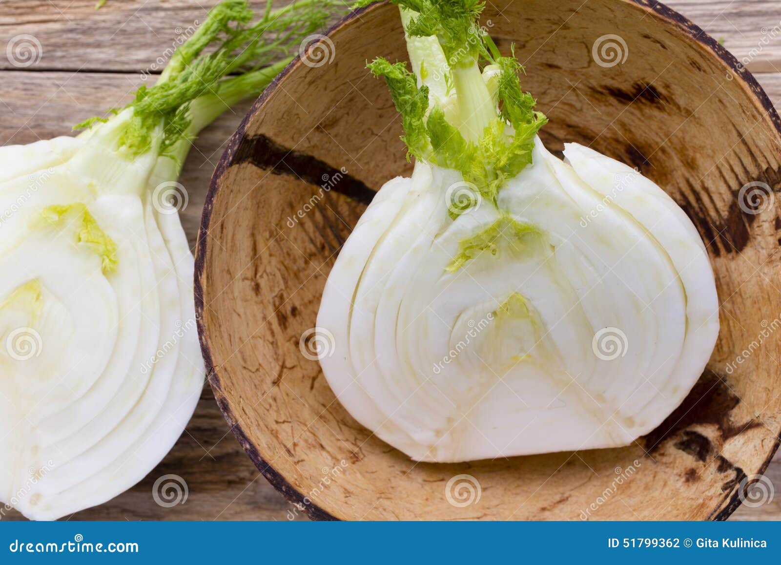 Fennel in the Bowl on the Wood Table. Stock Photo - Image of healthy ...