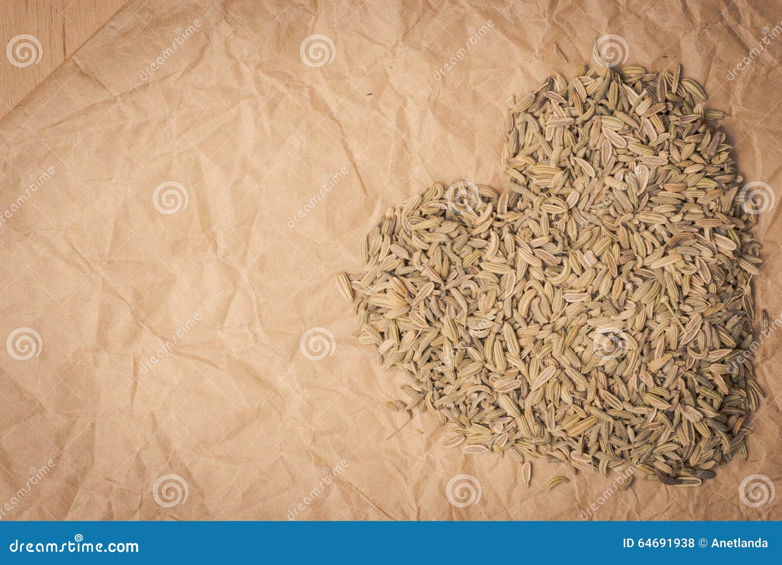Fennel Dill Seeds Heart Shaped on Paper Surface Stock Photo - Image of ...