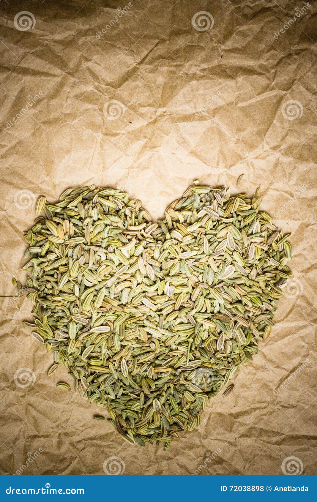 Fennel Dill Seeds Heart Shaped on Paper Surface Stock Photo - Image of ...