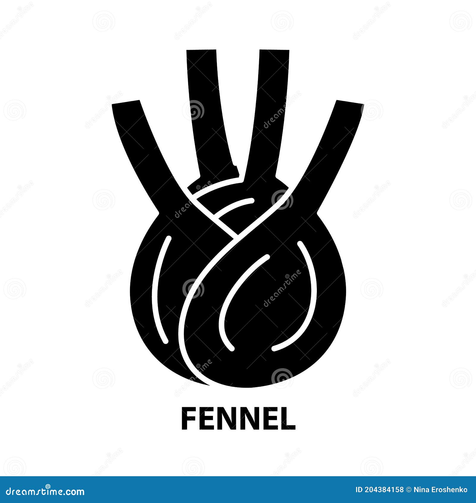 Fennel Icon, Black Vector Sign with Editable Strokes, Concept ...