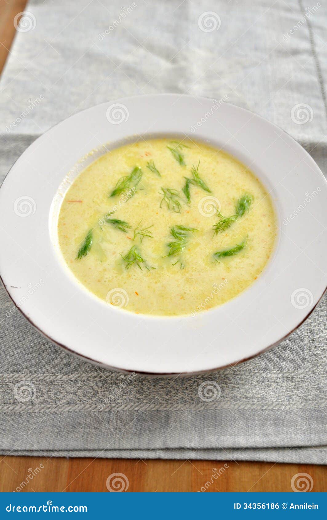 Fennel saffron Soup stock photo. Image of organic, dinner - 34356186