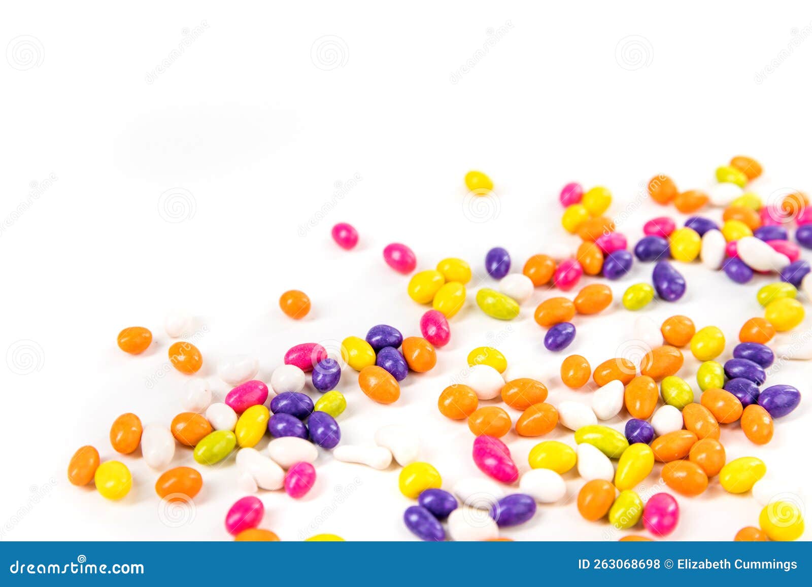 Fennel Seed Candy Scattered Handful Over White Top Down View Stock ...