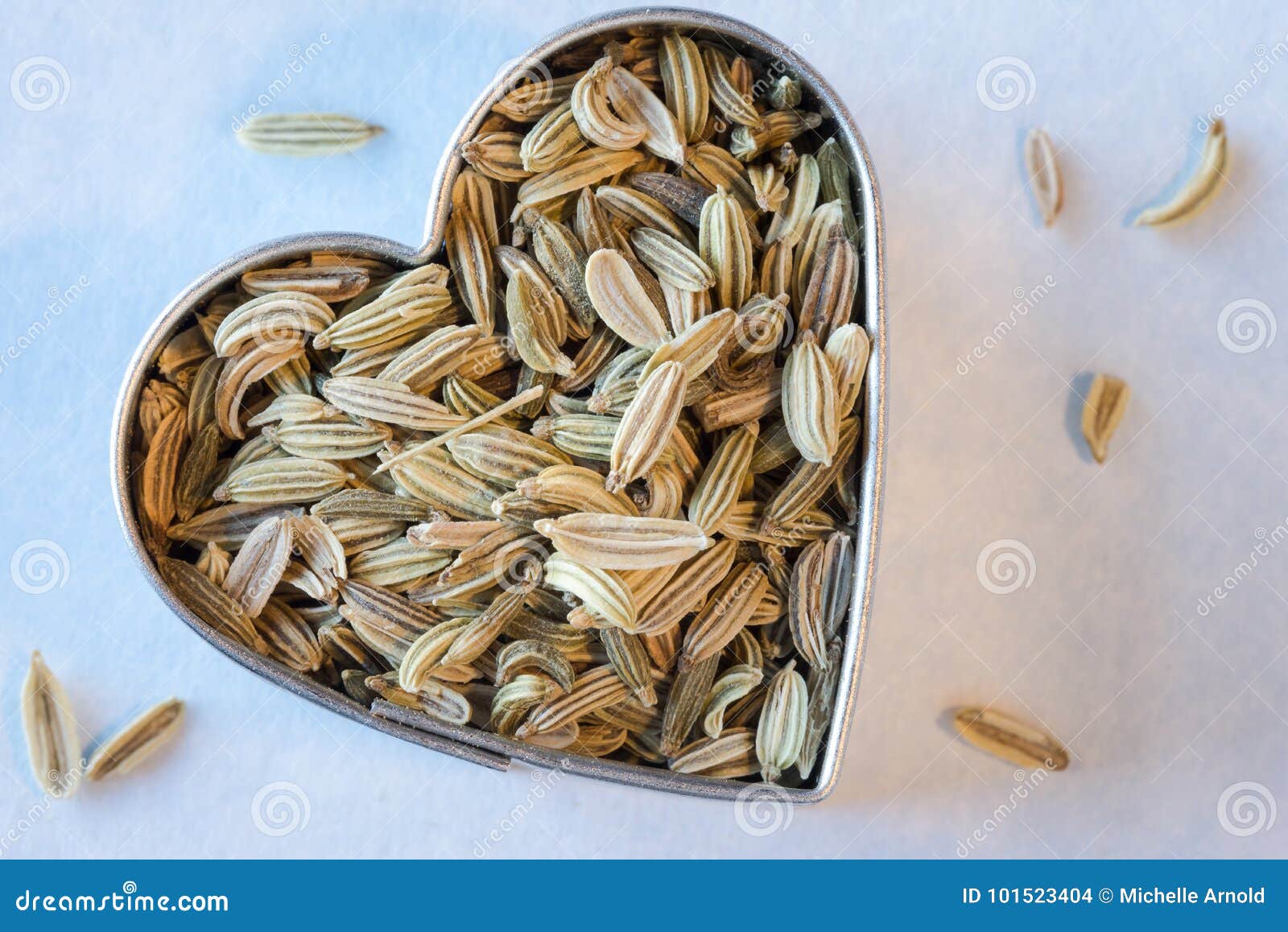 Fennel Seeds in a Heart Shape Stock Photo - Image of love, valentines ...