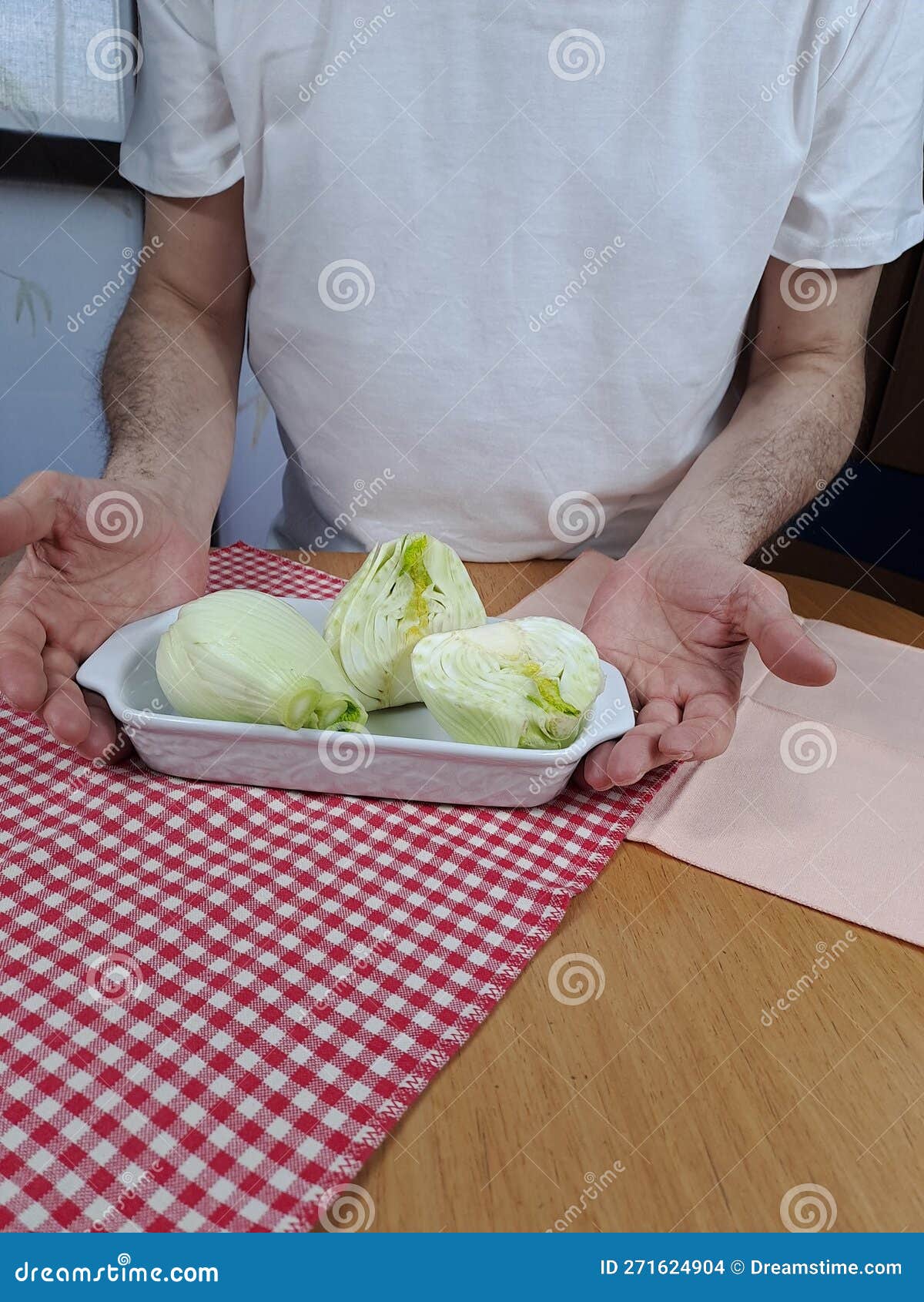 Fennel Vegetable Isolated in the Plate the Man Stock Photo - Image of ...