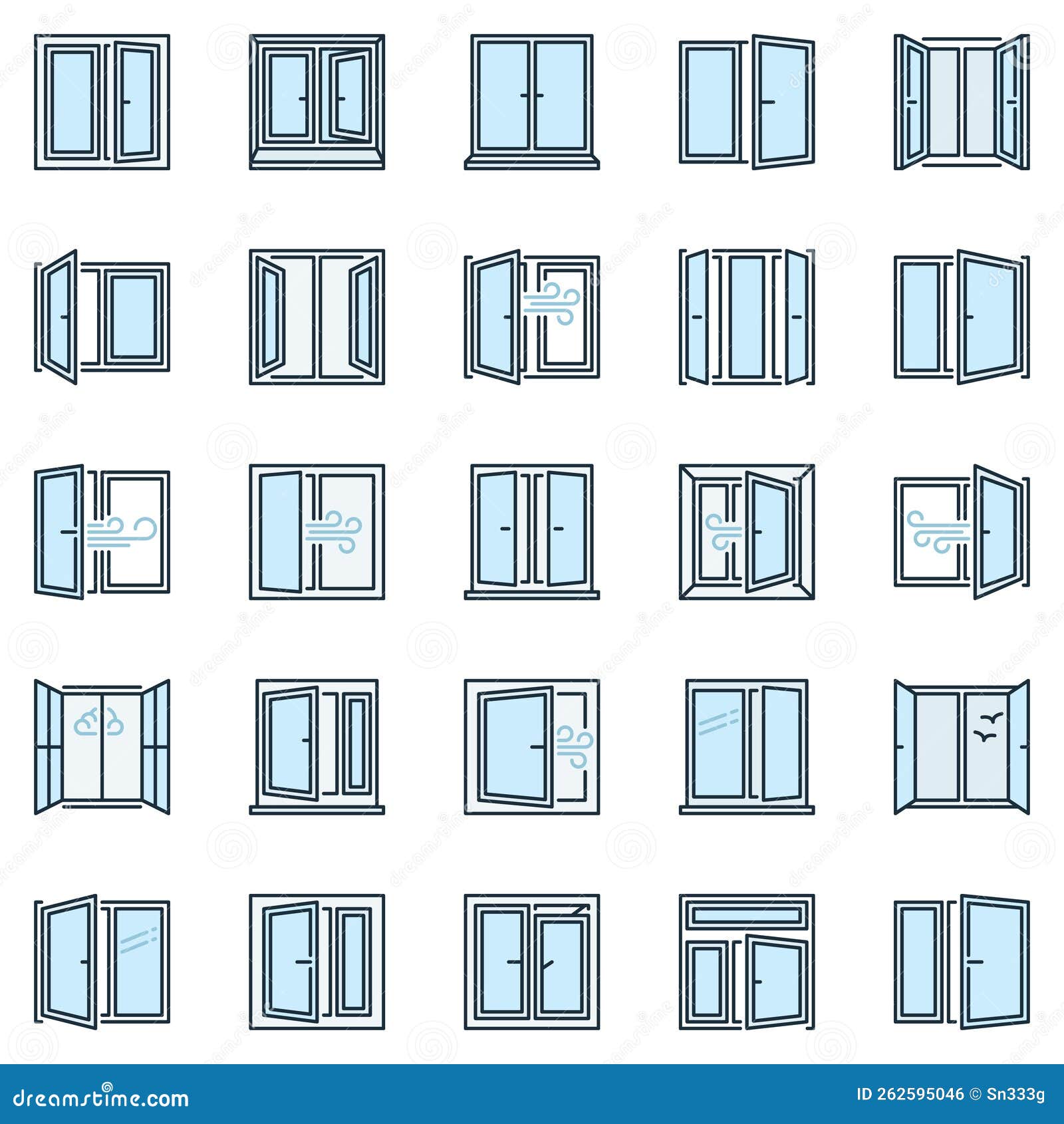 Fensterfarbene Symbole Setzen Fenster Kreative Symbole Stock Abbildung ...