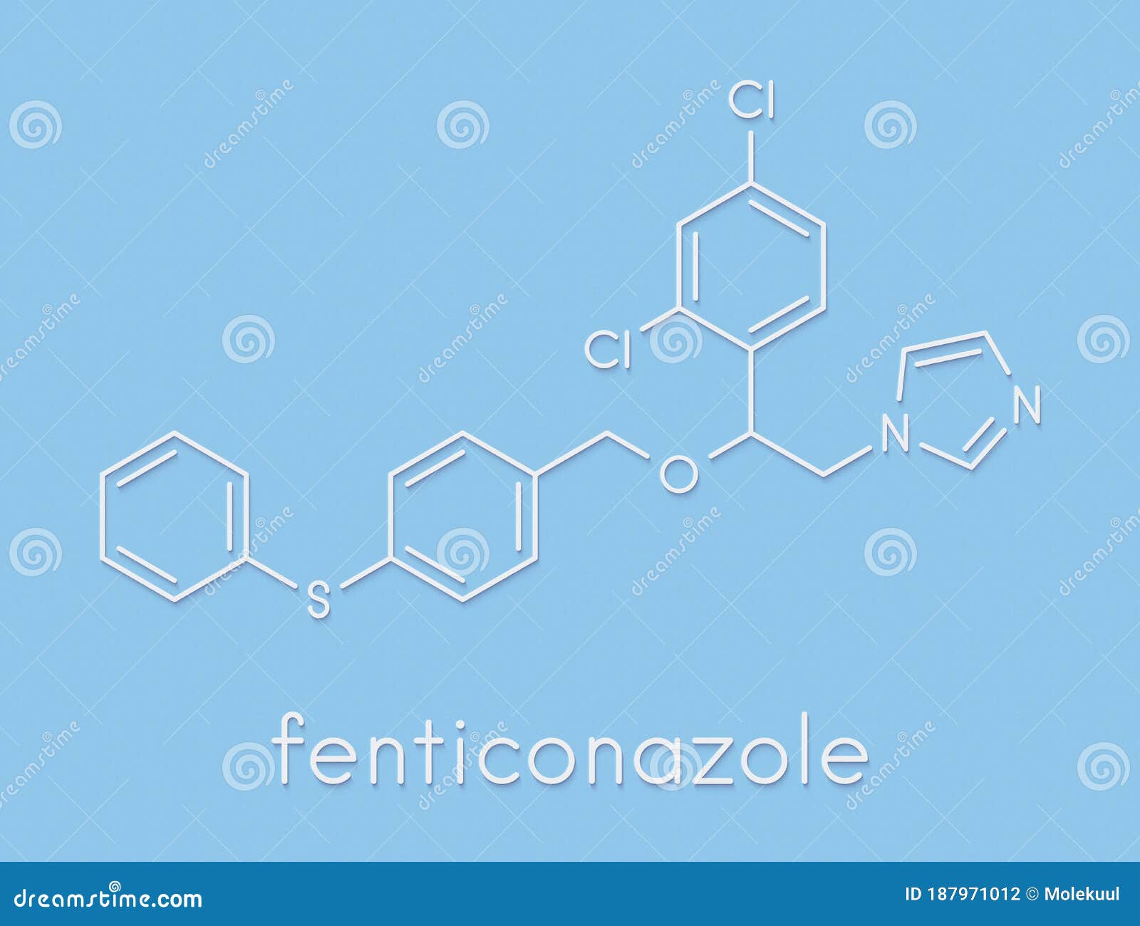 Fenticonazole Antifungal Drug Molecule. Skeletal Formula. Stock Photo ...