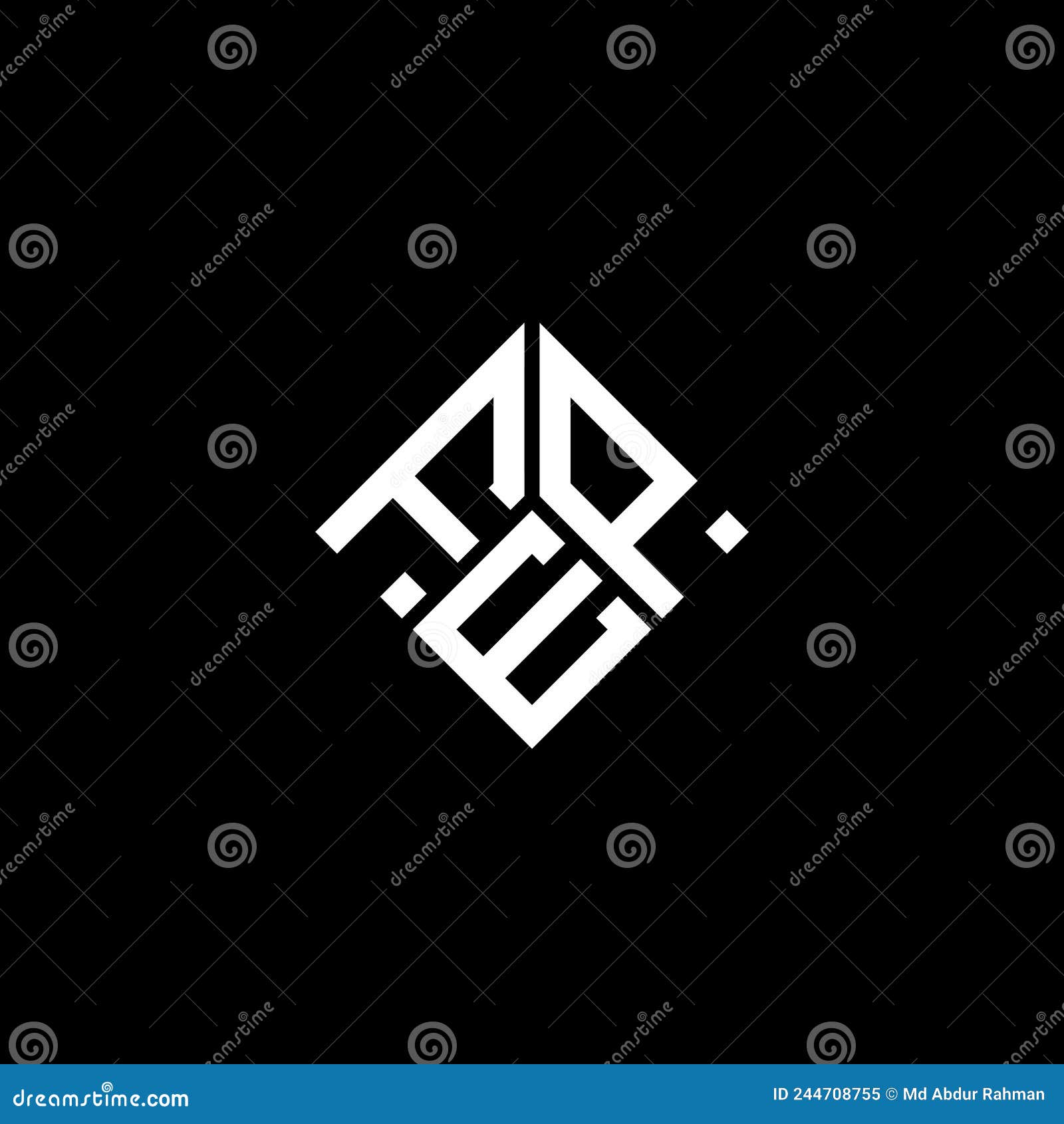 FEP Letter Logo Design On Black Background. FEP Creative Initials ...