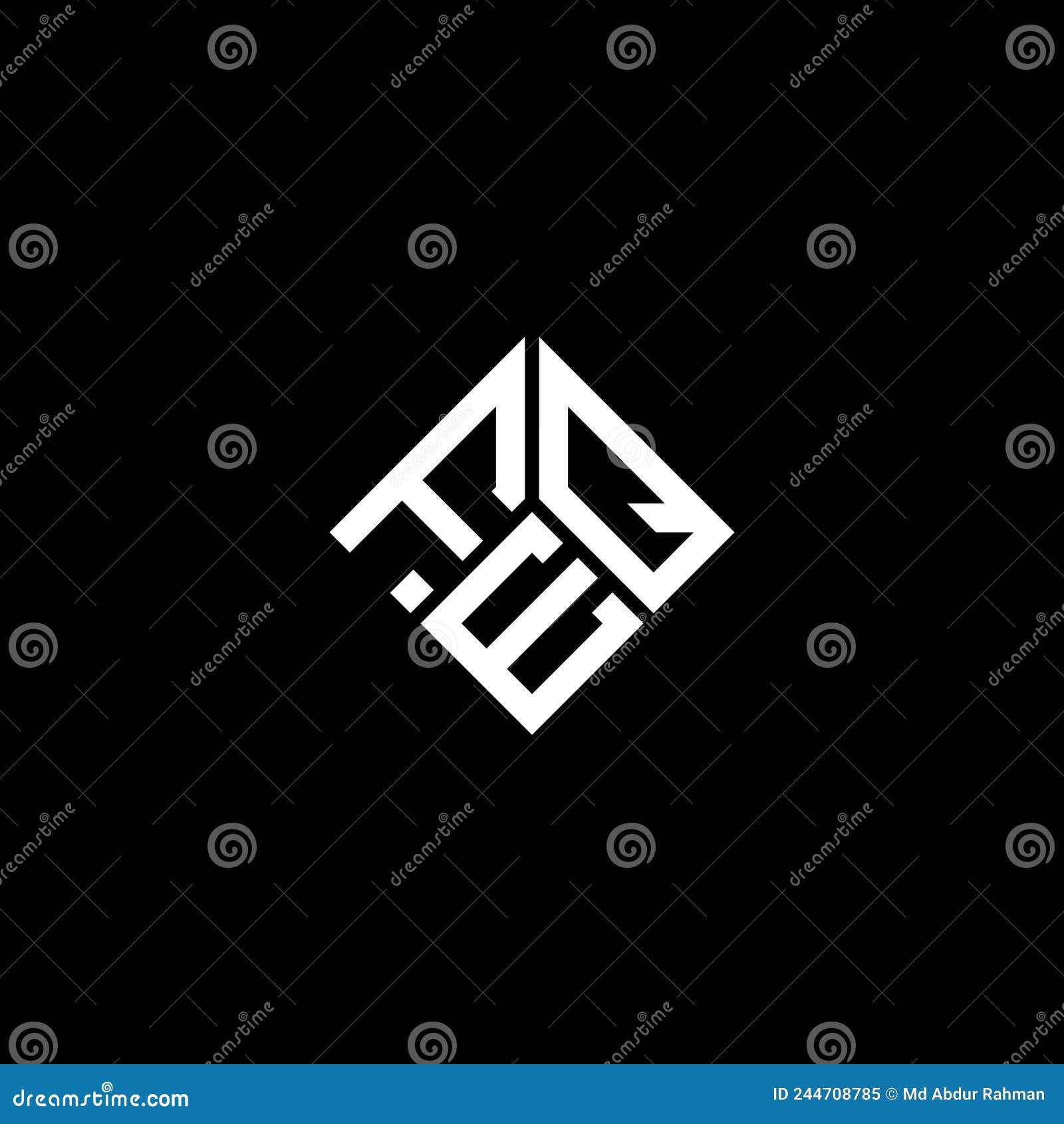 FEQ Letter Logo Design On Black Background. FEQ Creative Initials ...