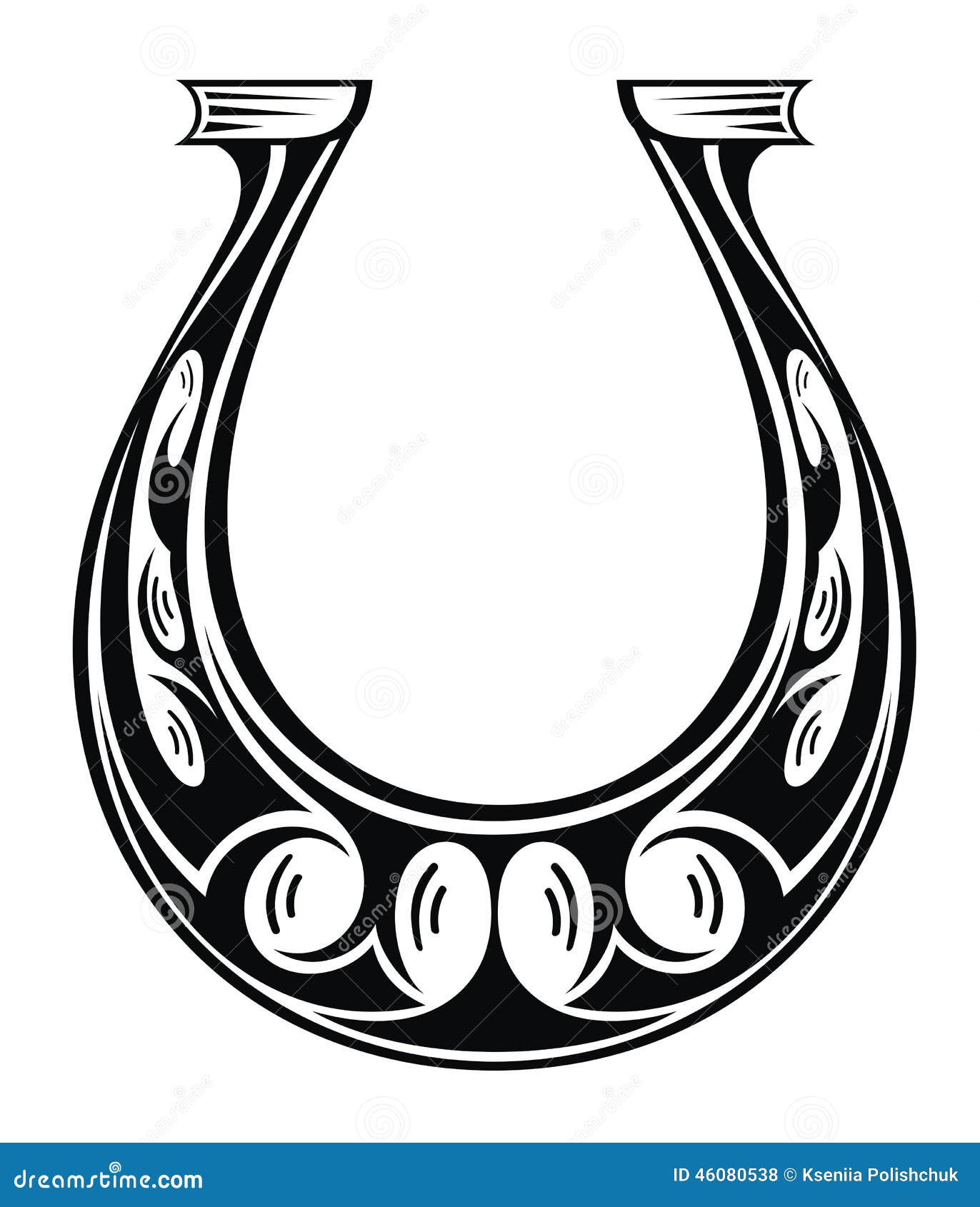 Fer à cheval abstrait illustration de vecteur. Illustration du fleuri ...