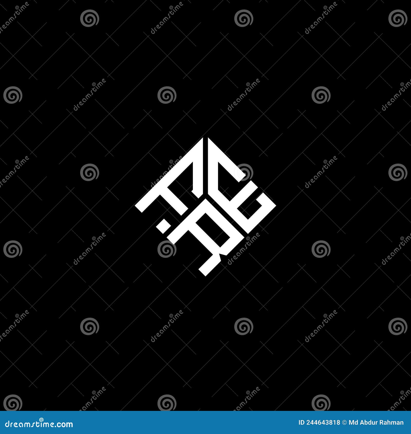 FER Letter Logo Design on Black Background. FER Creative Initials ...