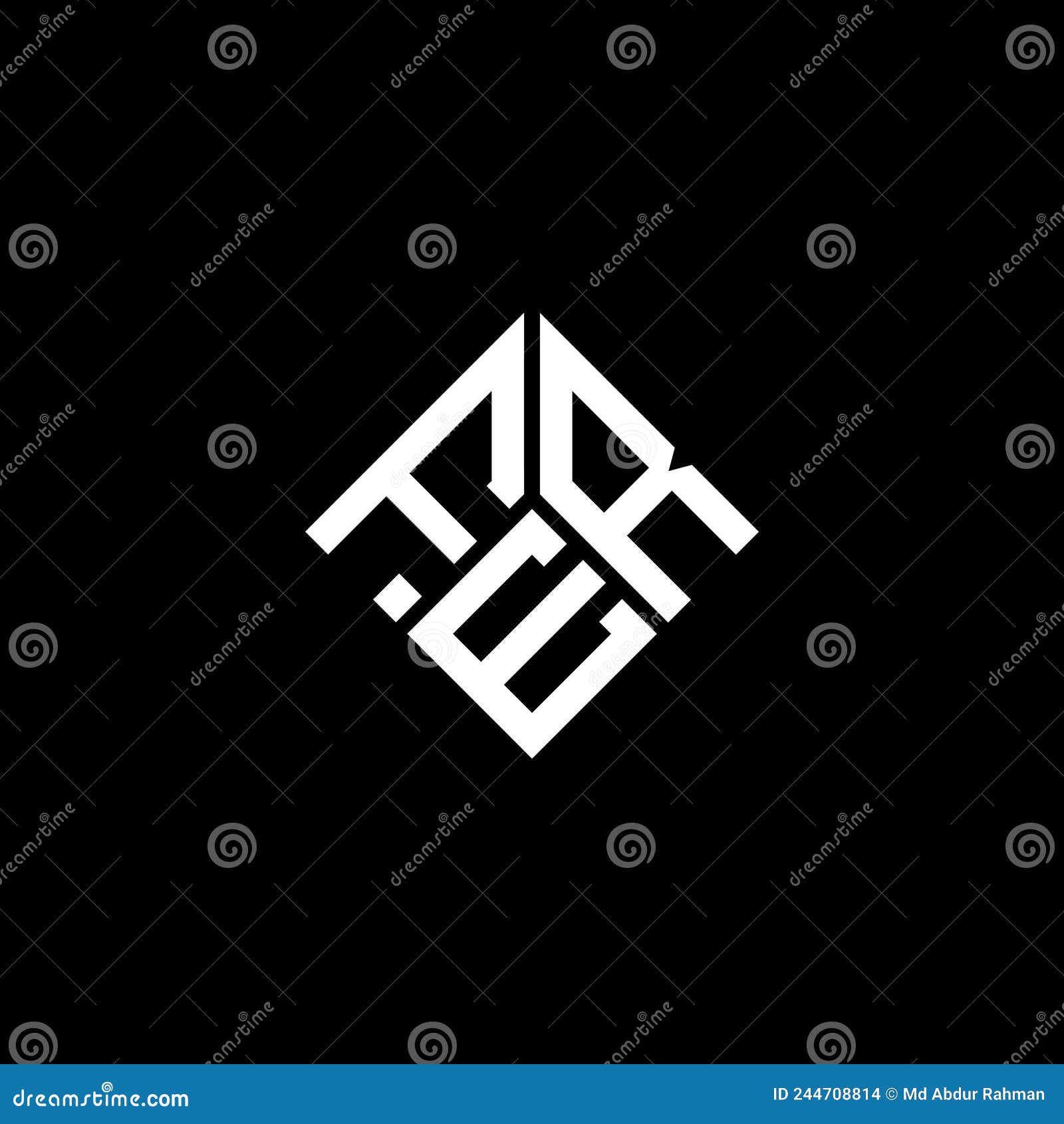FER Letter Logo Design On Black Background. FER Creative Initials ...