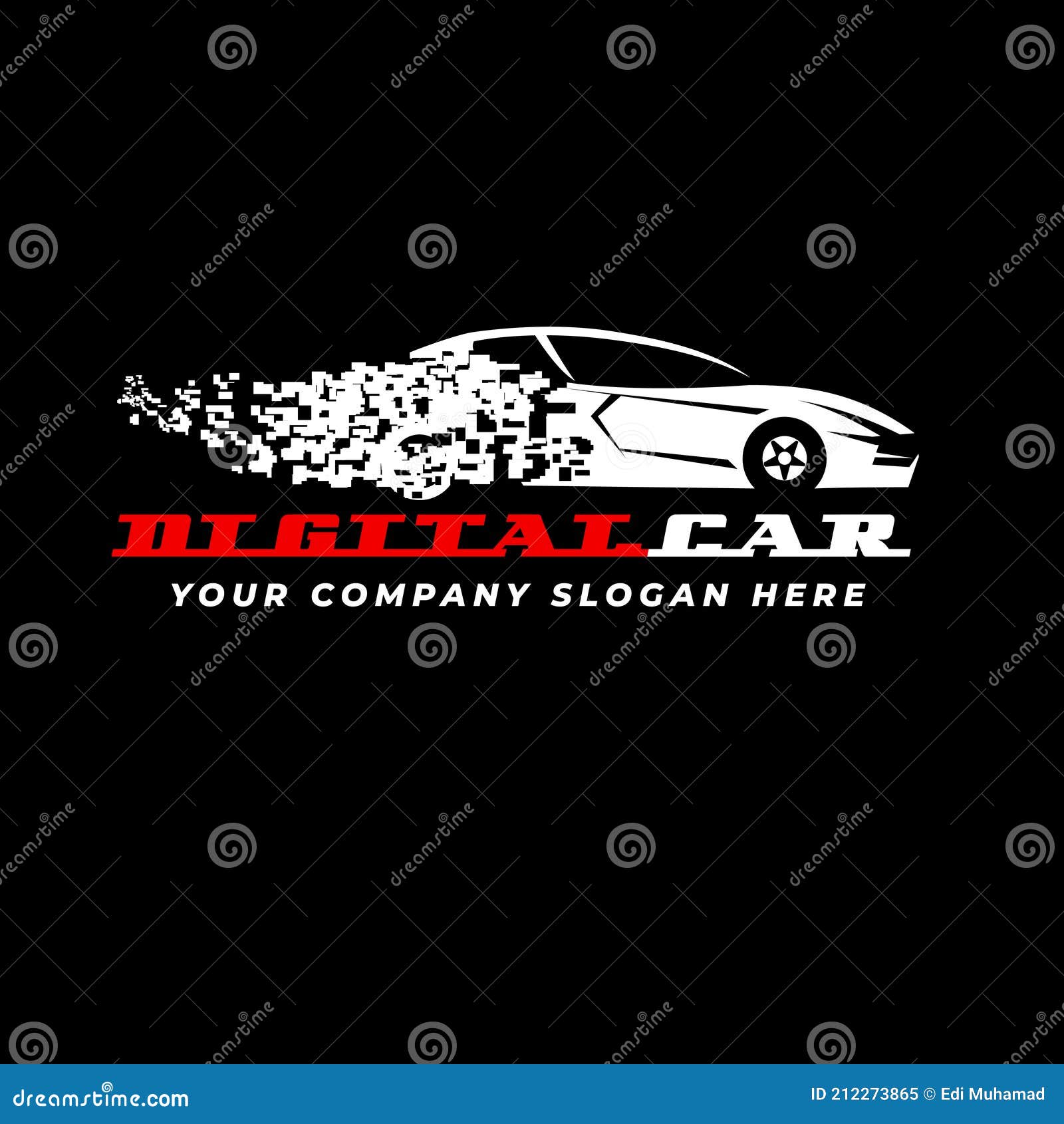Digital Sport Car Logo stock vector. Illustration of minimal - 212273865