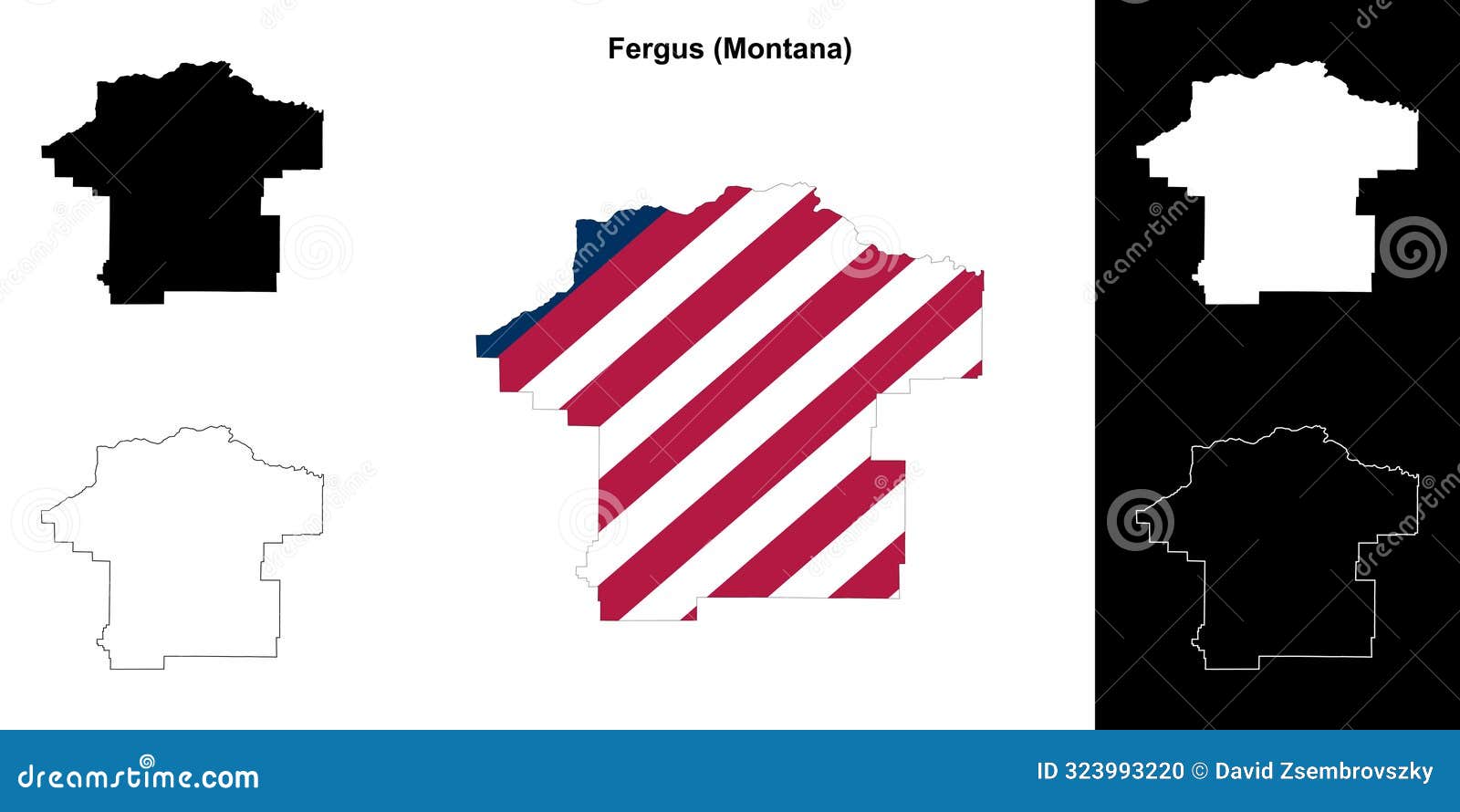 Fergus outline map stock illustration. Illustration of fergus - 323993220