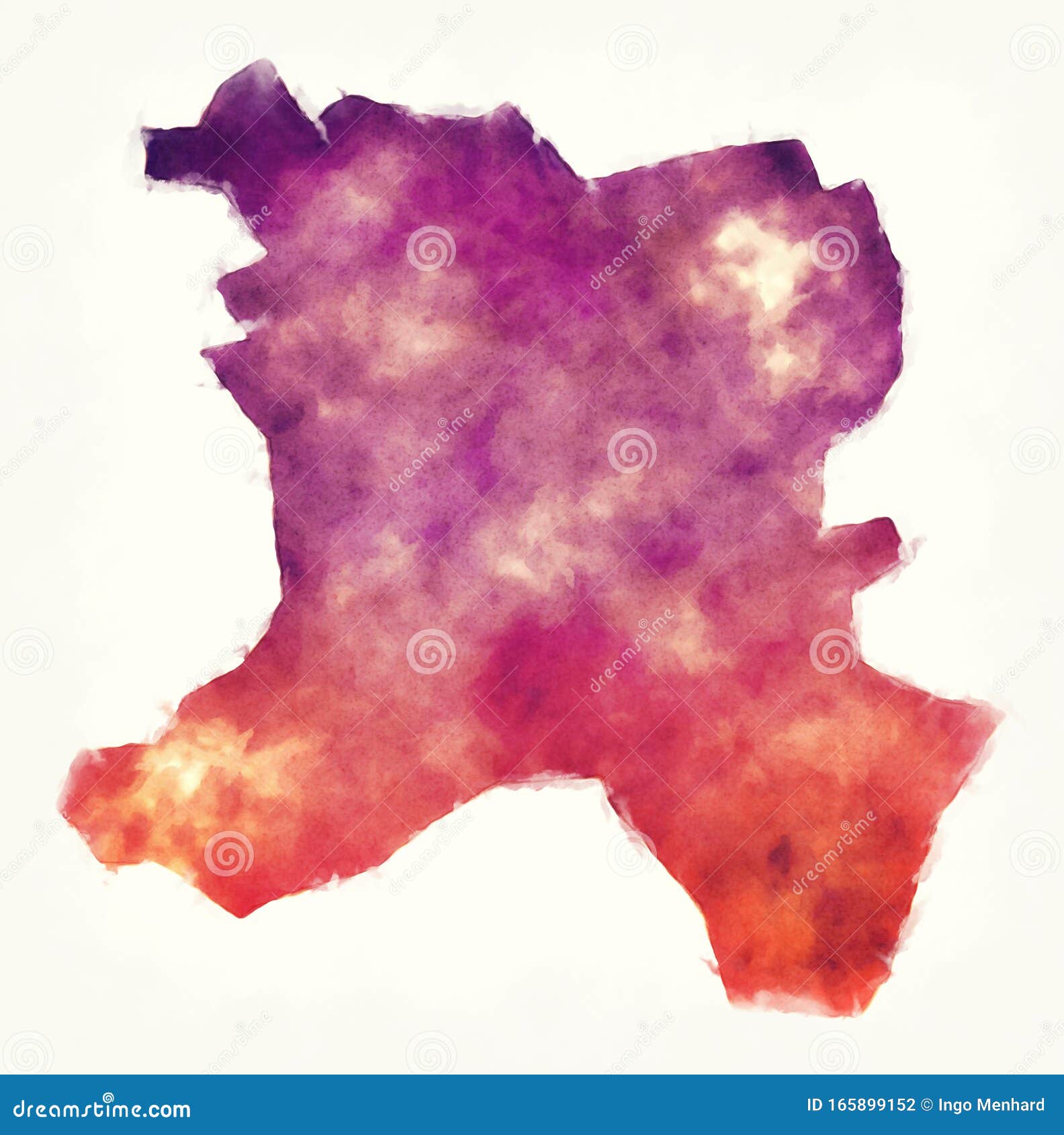 Ferizaj District Watercolor Map of Kosovo Stock Illustration ...