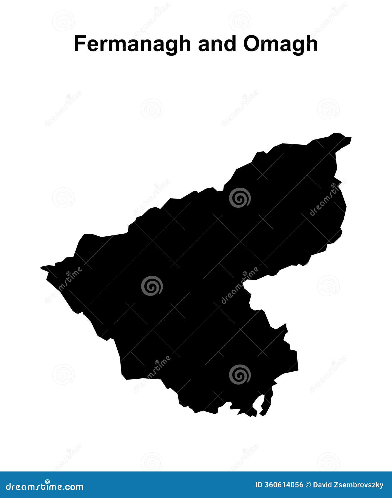 Fermanagh and Omagh Outline Map Stock Illustration - Illustration of ...