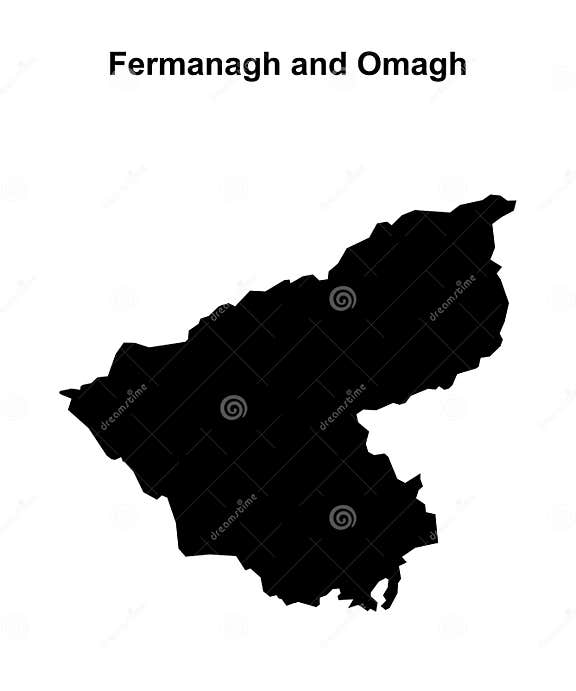 Fermanagh and Omagh Outline Map Stock Illustration - Illustration of ...