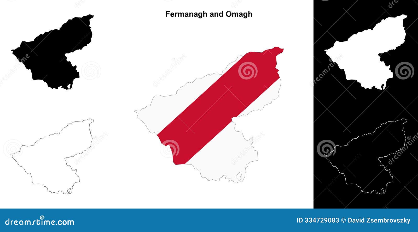 Fermanagh and Omagh Outline Map Stock Illustration - Illustration of ...