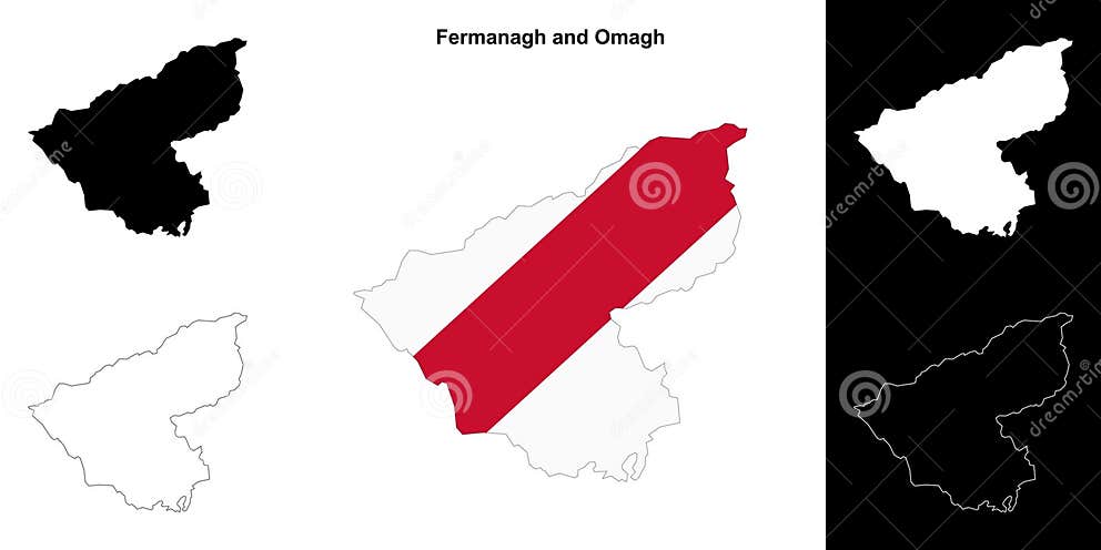 Fermanagh and Omagh Outline Map Stock Illustration - Illustration of ...