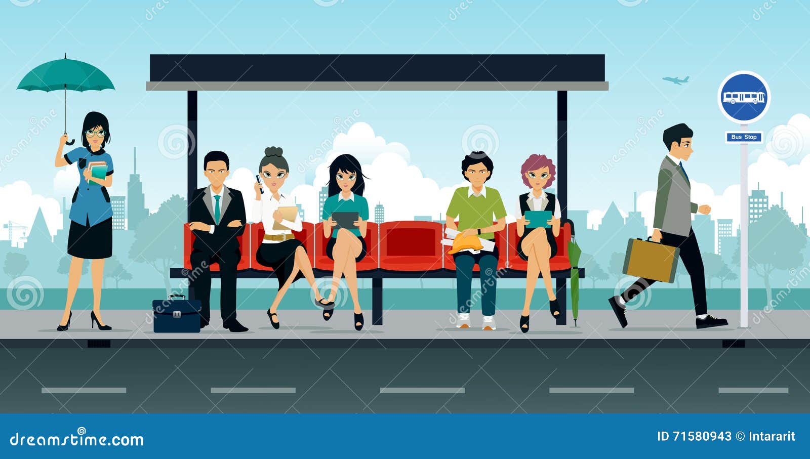 Fermata dell'autobus illustrazione vettoriale. Illustrazione di ...