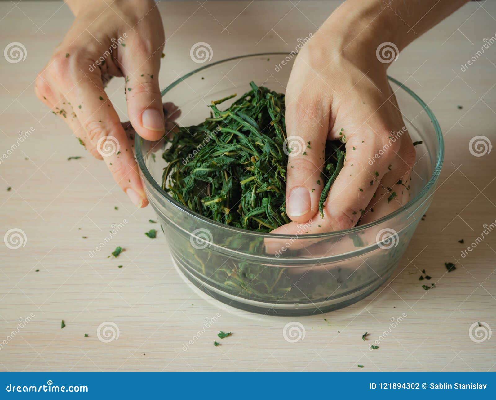 Fermentation Process Of Tea Leaves. Manual Production Koporye Tea ...