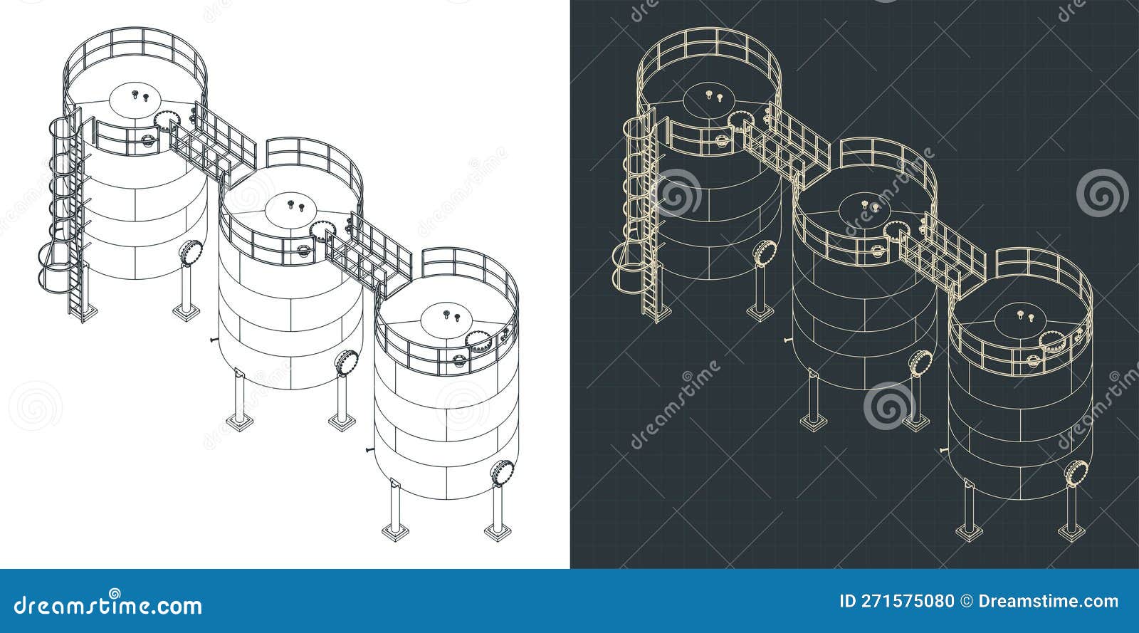 Fermentation Stainless Steel Tanks Vector Illustration | CartoonDealer ...