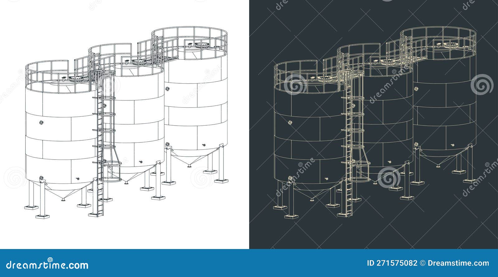Fermentation Stainless Steel Tanks Stock Vector - Illustration of ...