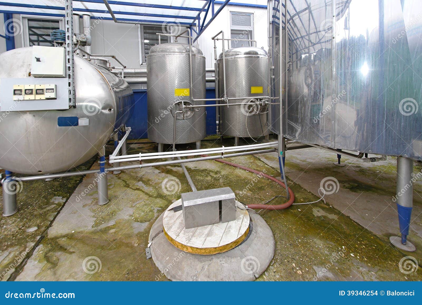 Fermentation tanks stock photo. Image of pasteurization - 39346254