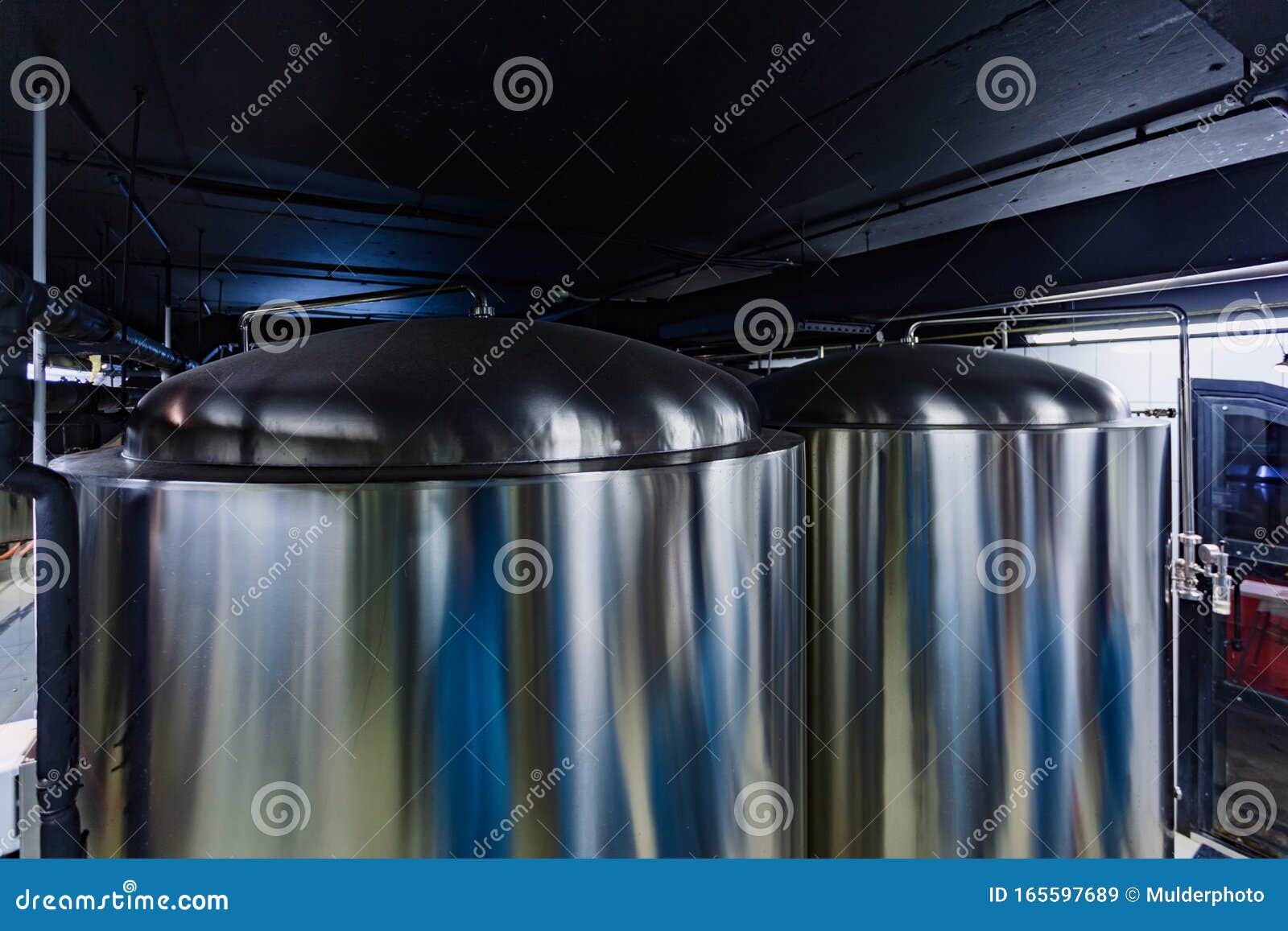 Fermentation Tanks in Small Craft Private Microbrewery Stock Image ...