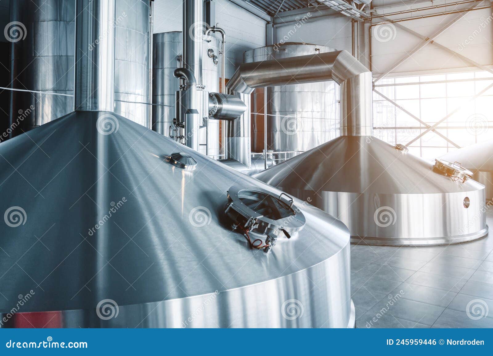Fermentation Workshop Yeast Tanks at a Winery Stock Photo - Image of ...