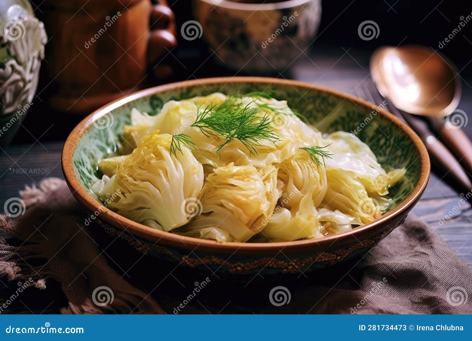 Fermented Cabbage in a Plate. Generative AI Stock Illustration ...