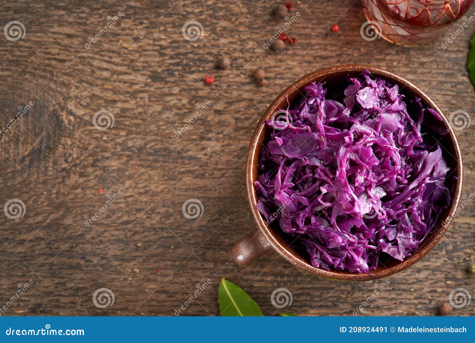 Fermented Cabbage in a Pot on a Table with Copy Space Stock Image ...