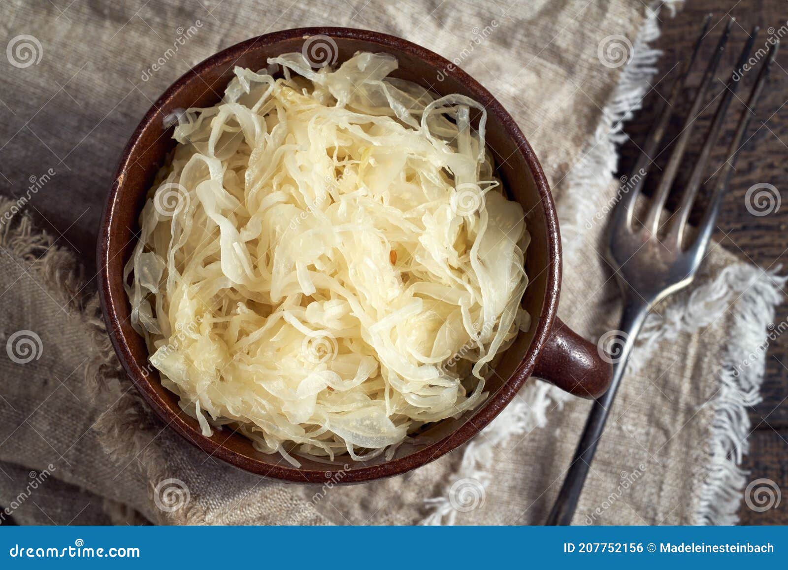 Fermented Cabbage in a Pot on a Table, Top View Stock Photo - Image of ...