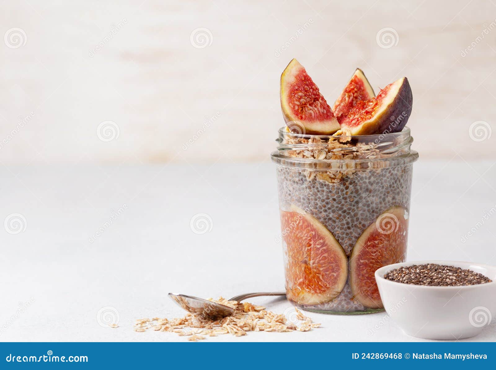 Fermented Chia Pudding with Figs Stock Photo - Image of ferment, chia ...