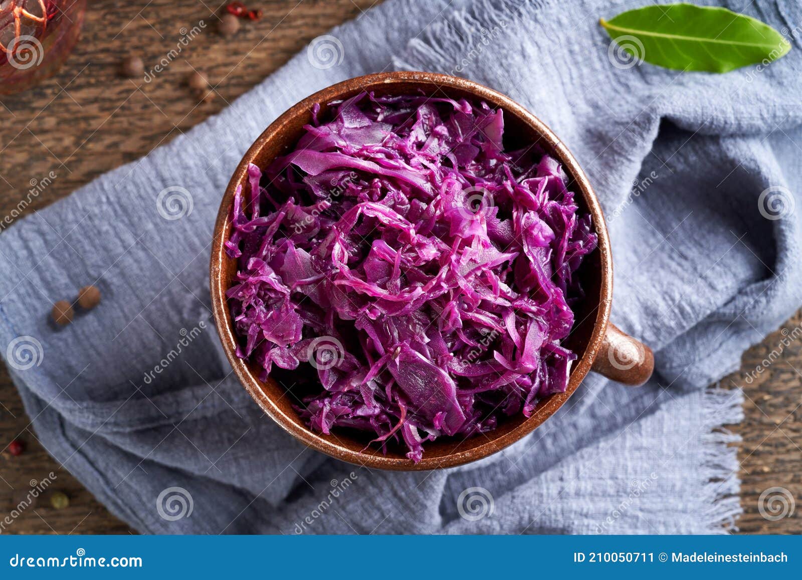 Fermented Purple Cabbage in a Pot on a Table Stock Image - Image of ...