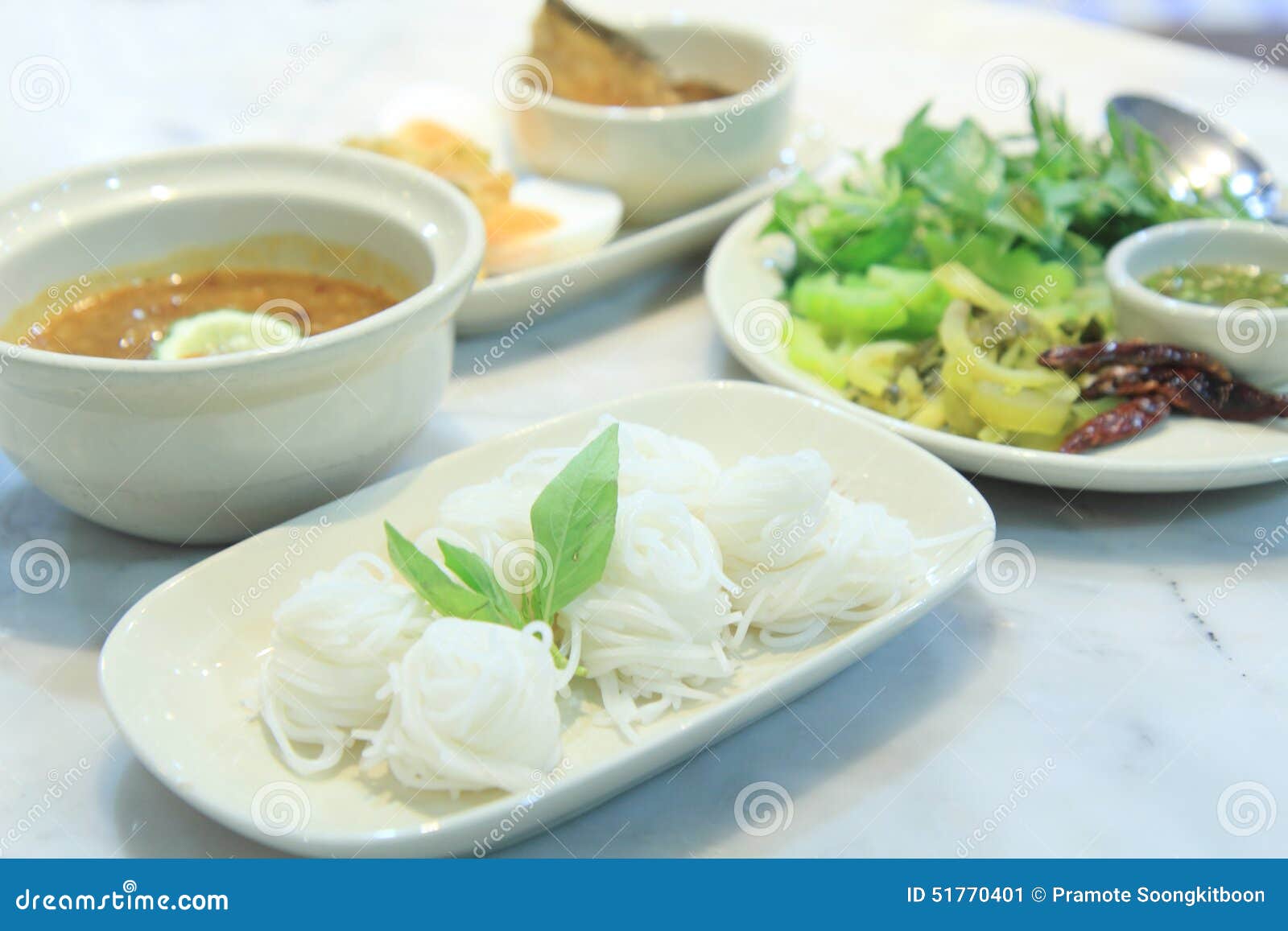 Fermented Rice Flour Noodles Stock Image - Image of delicious, food ...
