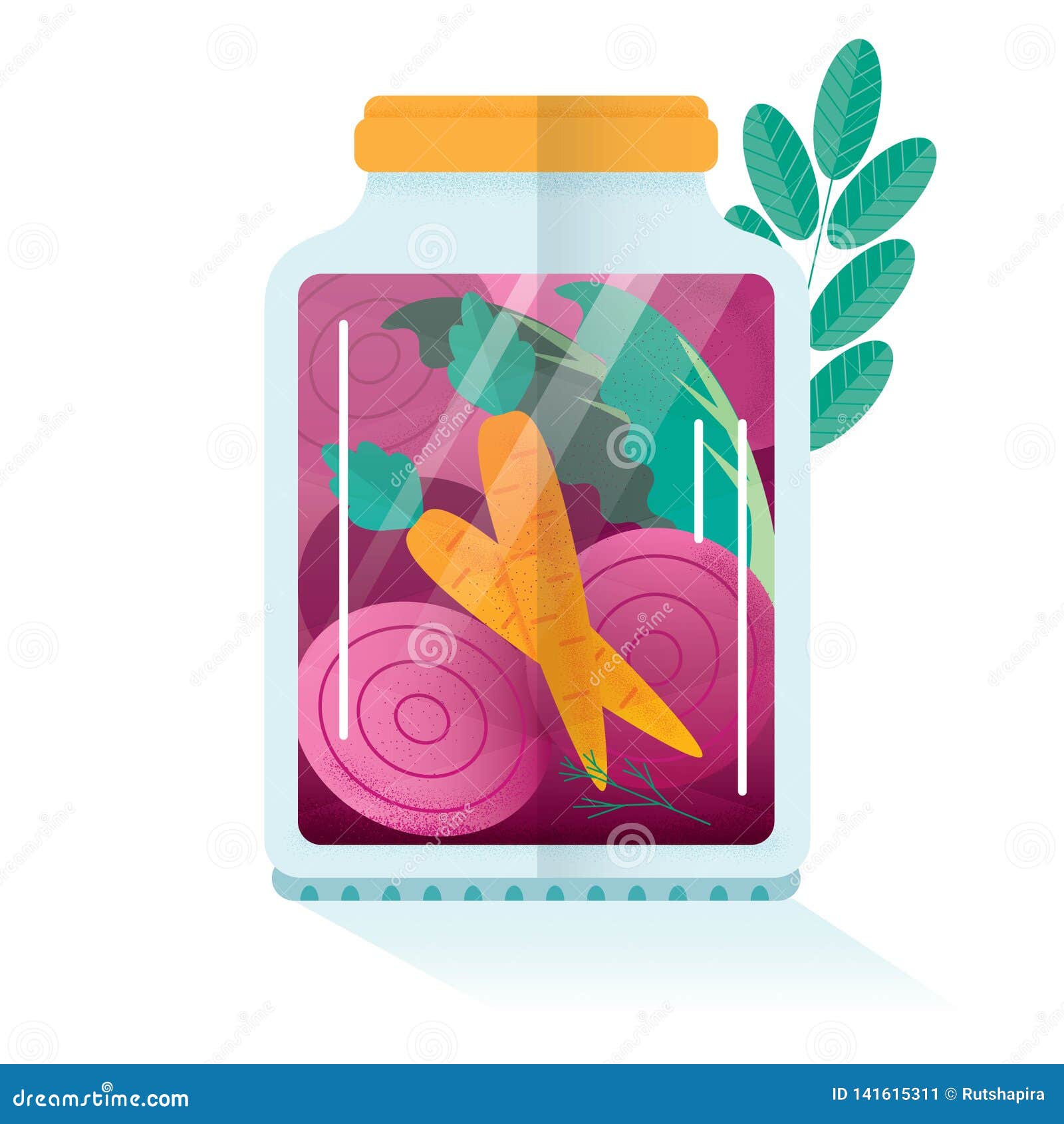 Fermented Vegetables In A Jar Cartoon Vector | CartoonDealer.com #141615311