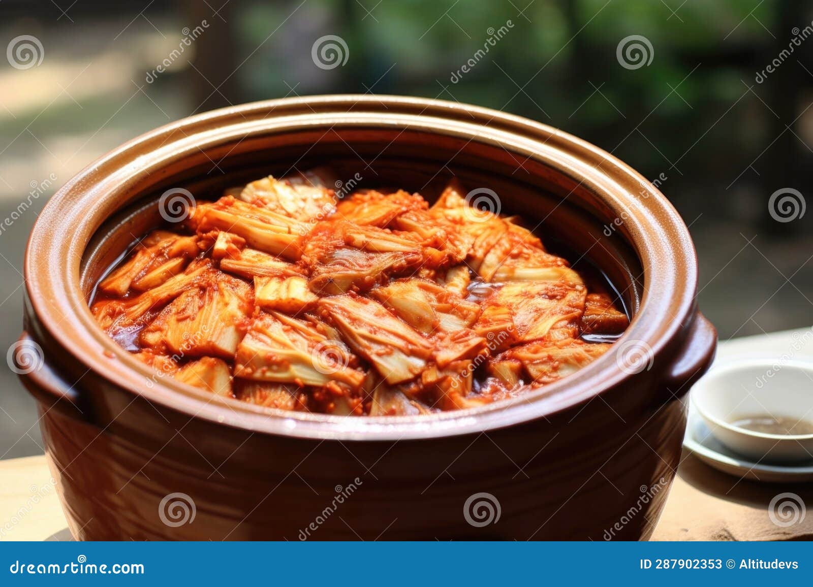 Fermenting Kimchi in an Authentic Korean Earthenware Pot Stock ...