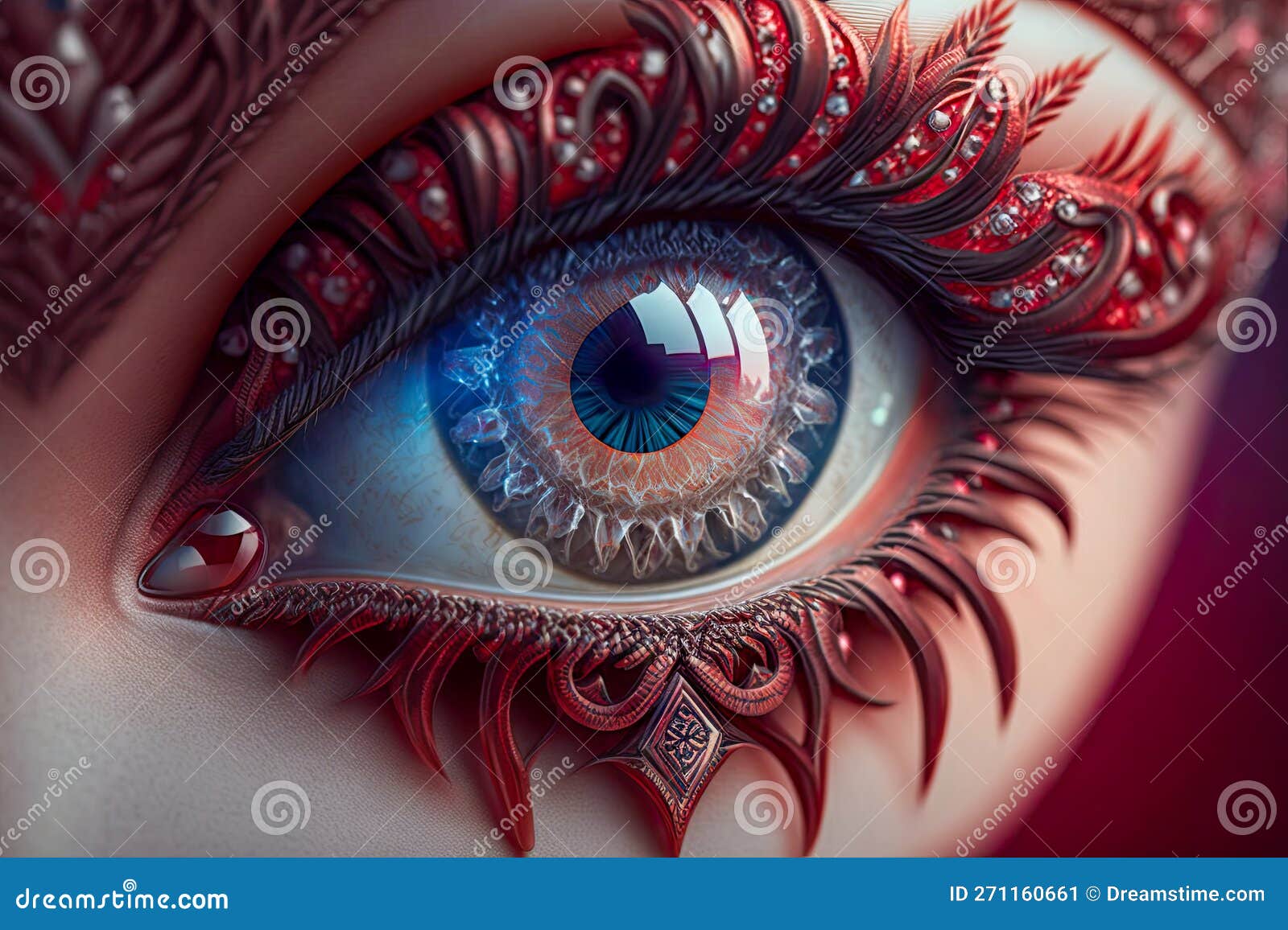 Fermer l'oeil humain illustration stock. Illustration du détail - 271160661