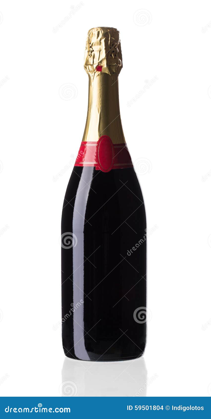 Fermez-vous De La Bouteille Rouge De Champagne Photo stock - Image du ...