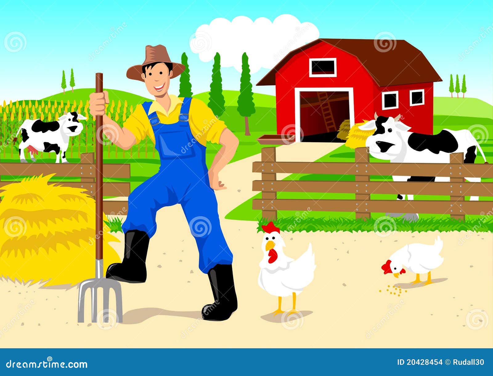 Fermier Dans Le Dessin Animé Images stock - Image: 20428454
