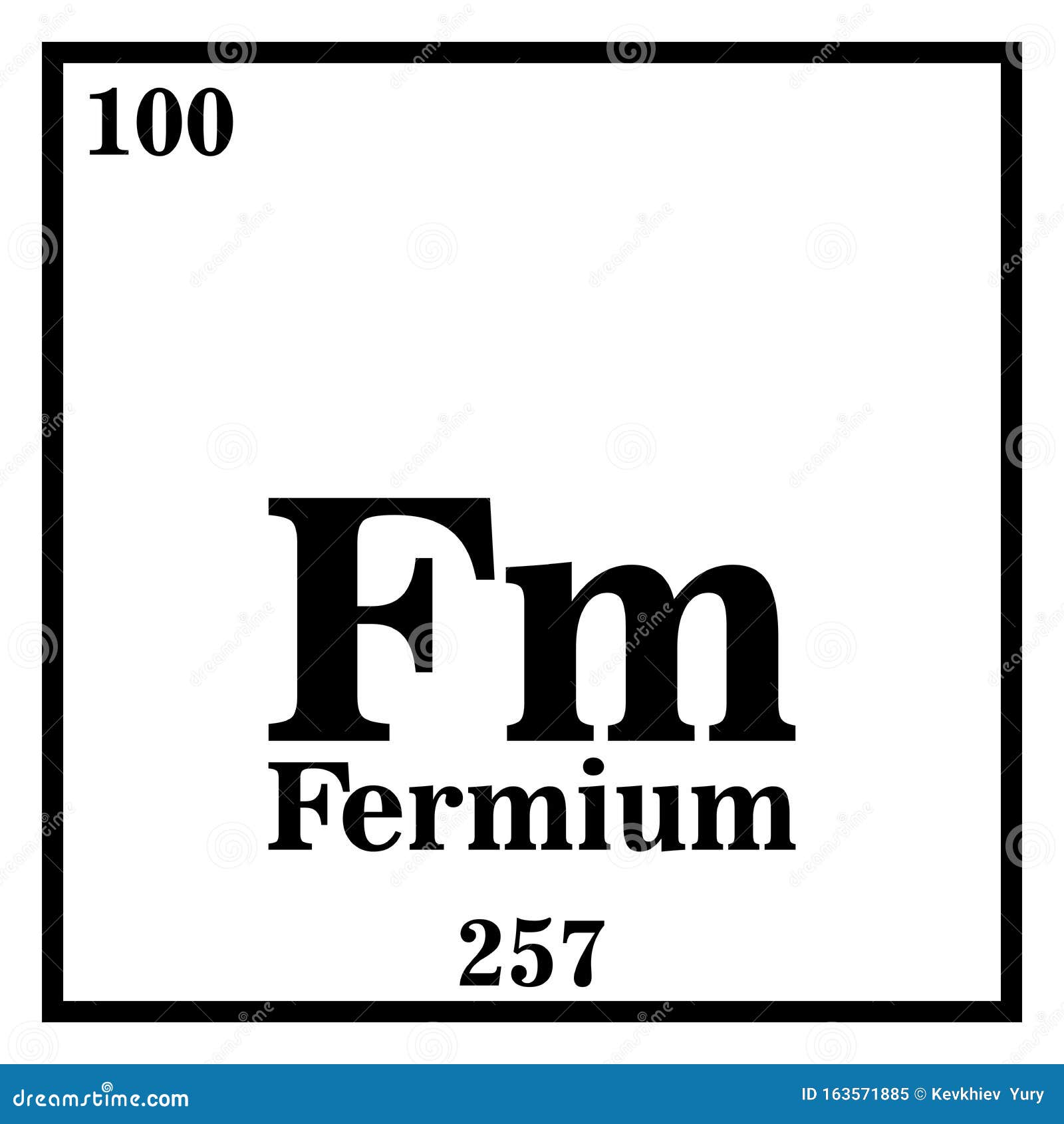 Fermium Periodic Table of the Elements Vector Illustration Eps 10 Stock ...