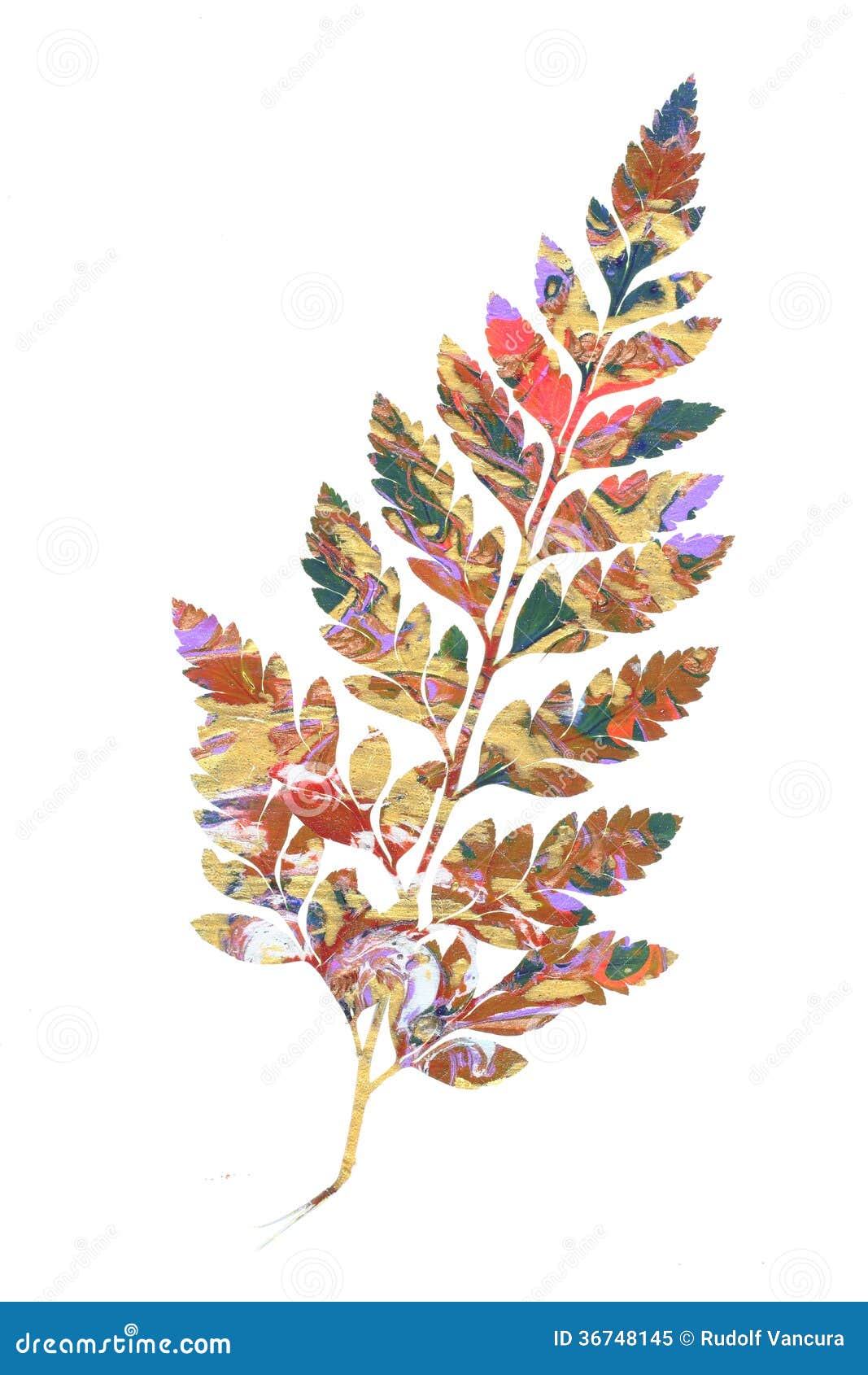 Fern Composing with Abstract Stock Illustration - Illustration of fern ...