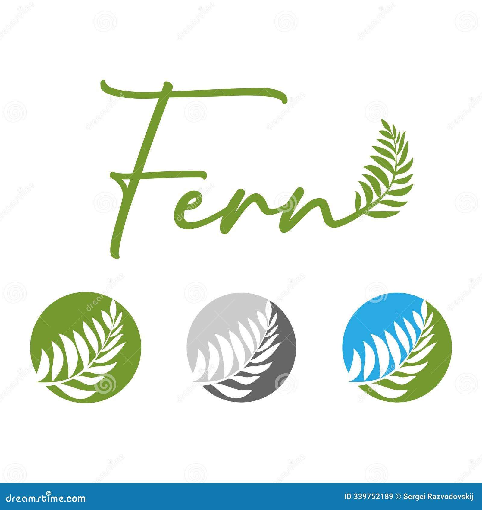 Fern Leaf Doodle Drawing Set Cartoon Vector | CartoonDealer.com #335859883