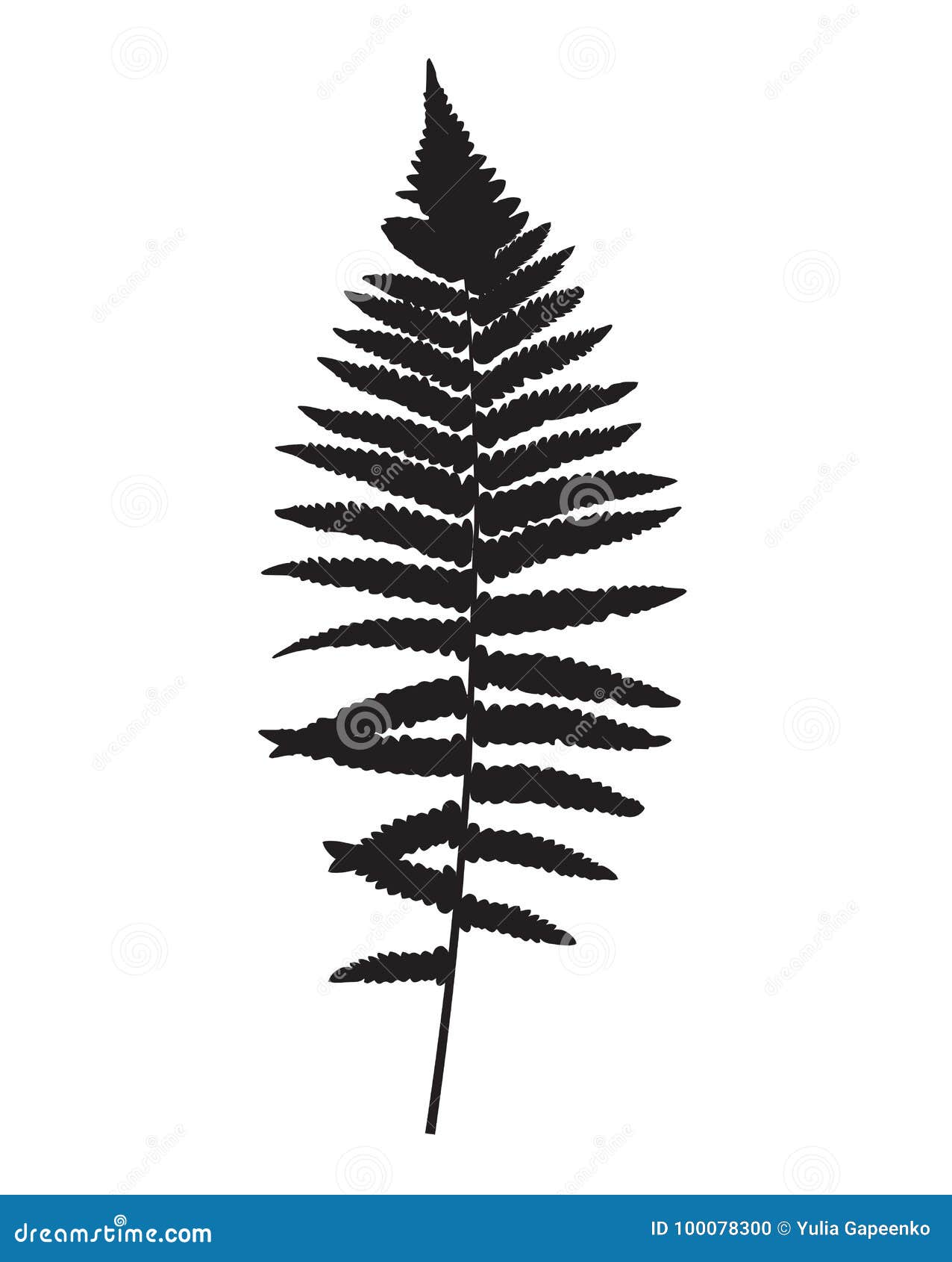 Fern Leaf Silhouette Vector Background Illustration Stock Vector ...