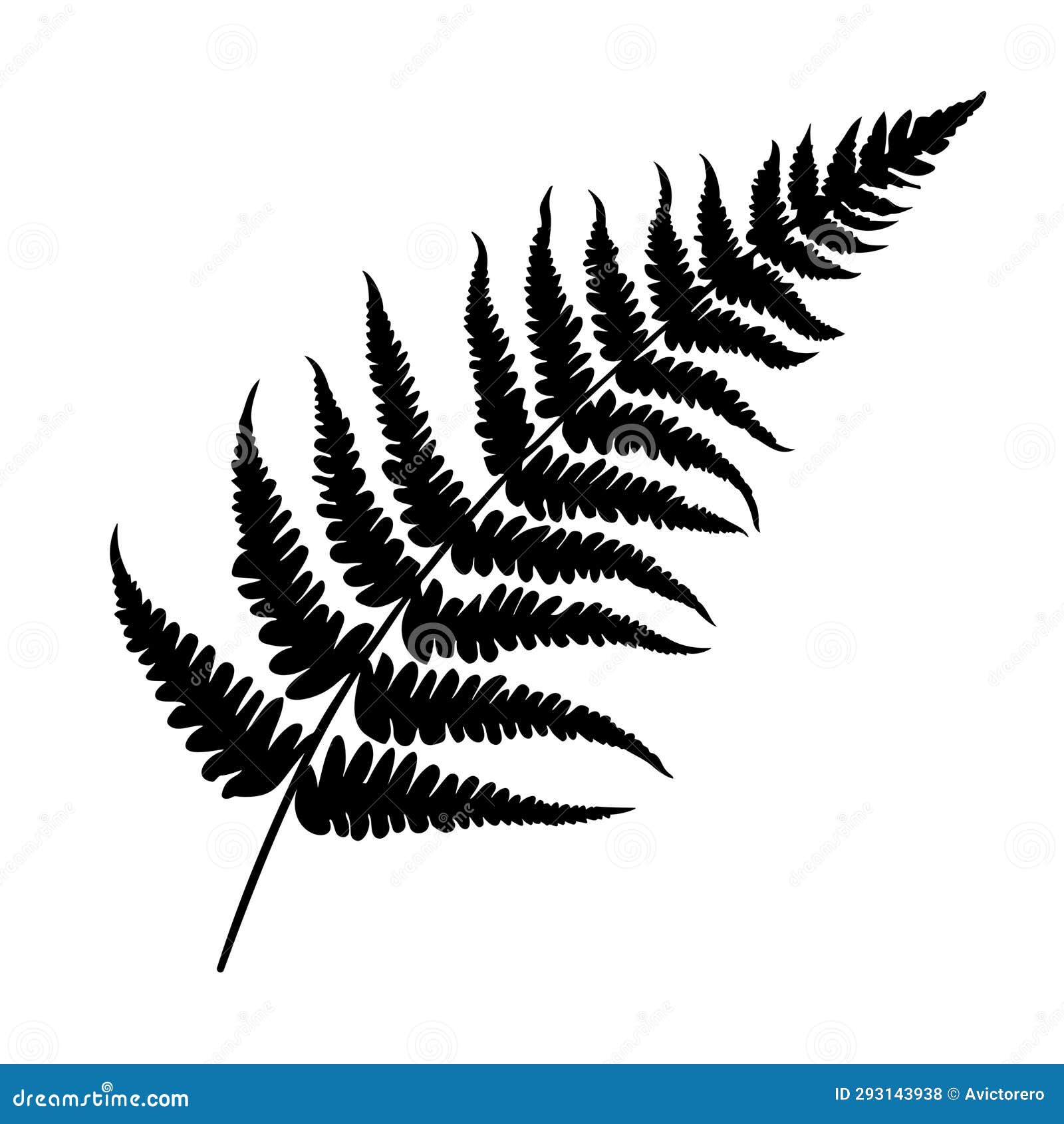 Fern leaf silhouette stock vector. Illustration of silhouette - 293143938