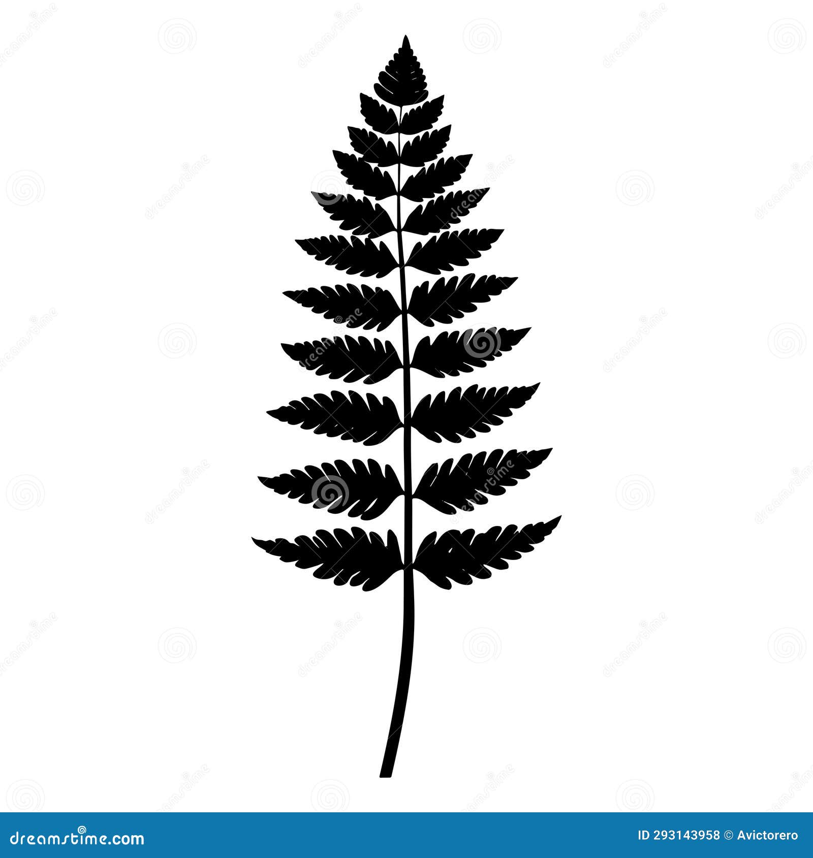 Fern leaf silhouette stock illustration. Illustration of element ...