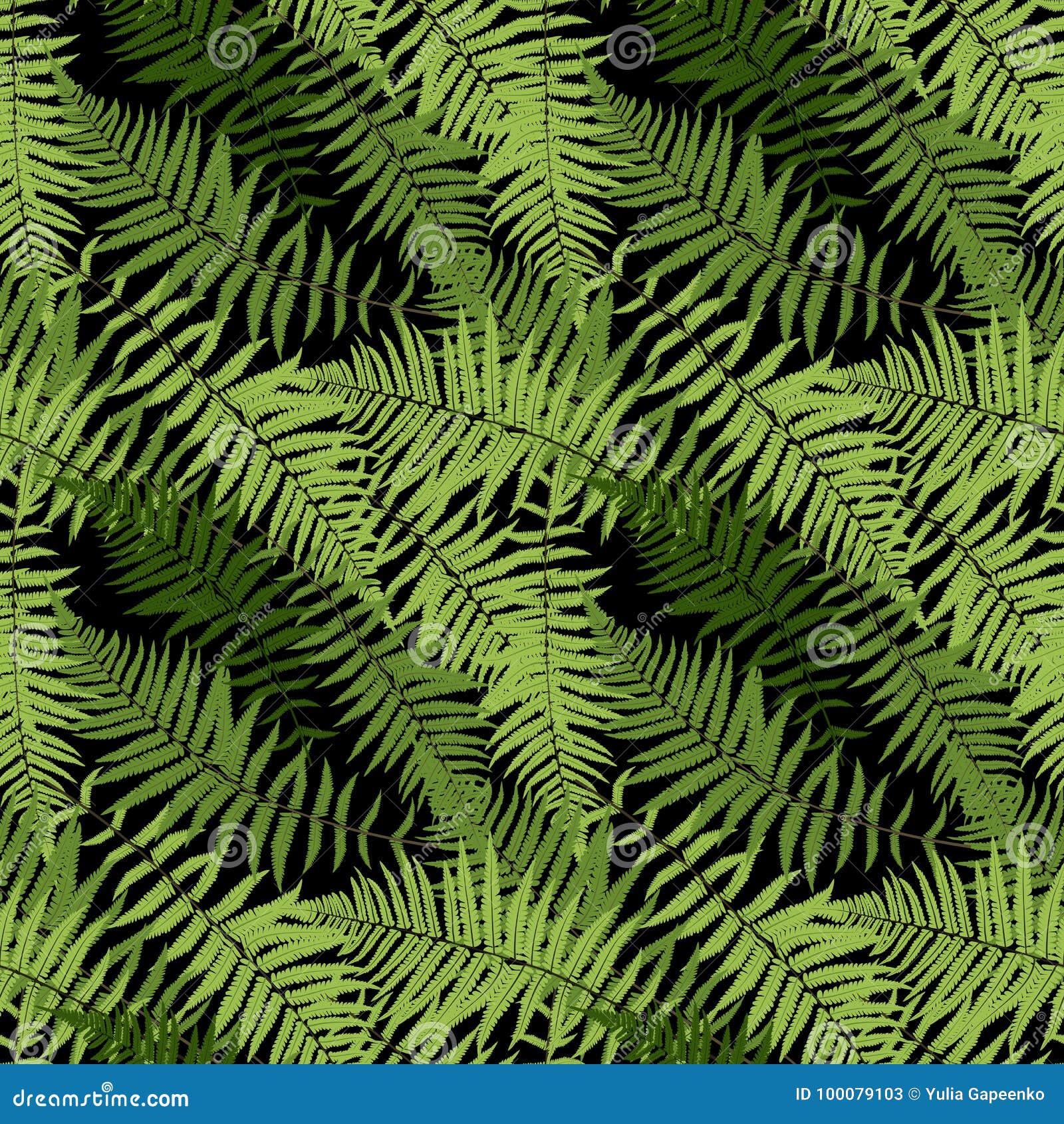 Fern Leaf Vector Fern Leaf Vector Seamless Pattern Background Stock ...