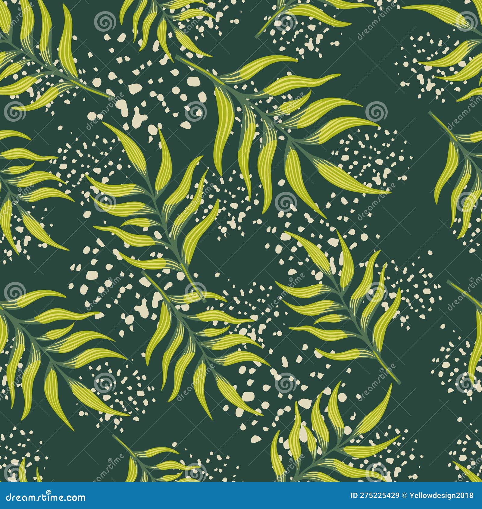 Fern Leaf Wallpaper Abstract Exotic Plant Seamless Pattern Tropical
