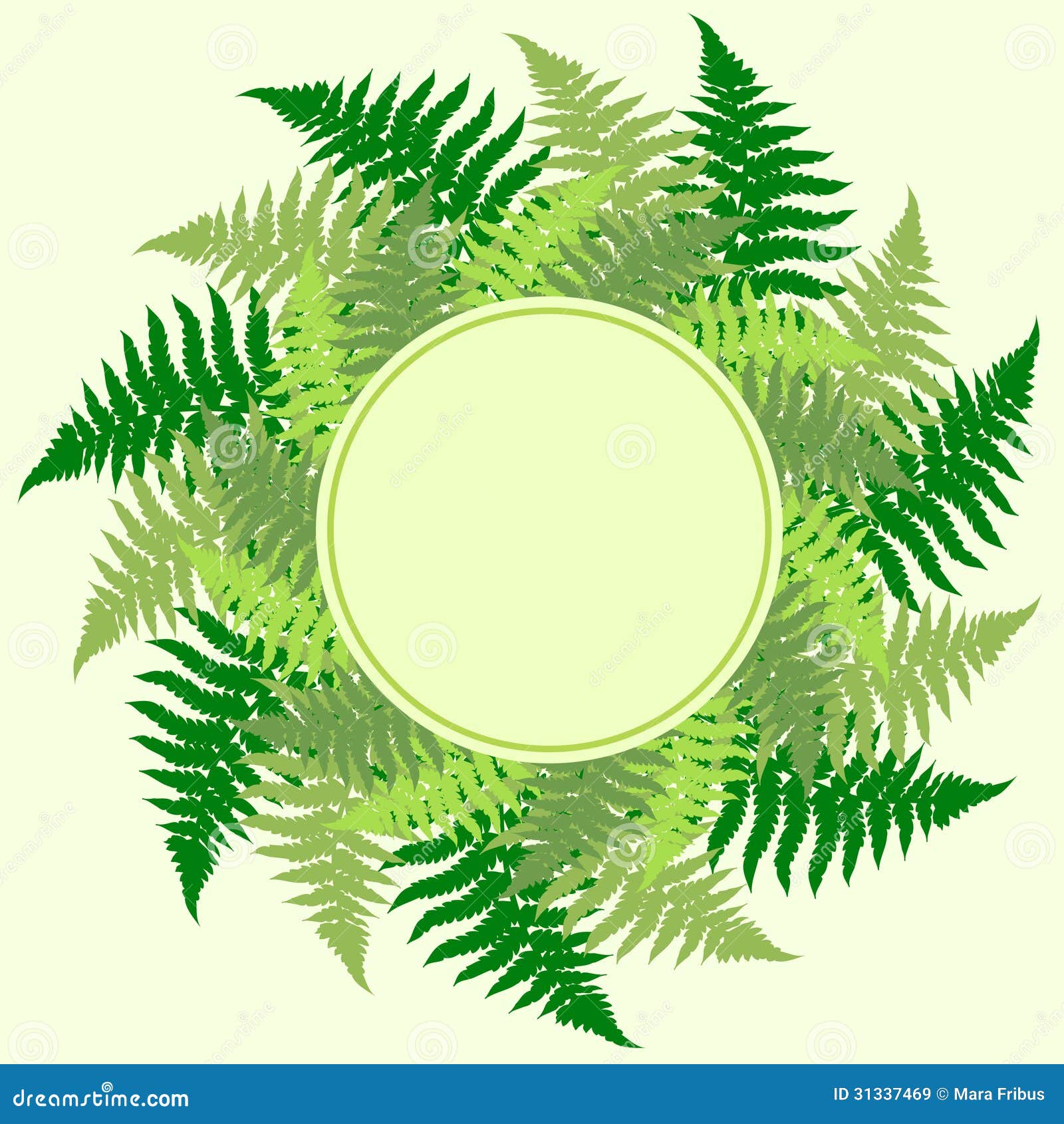 Fern leaves frame stock vector. Illustration of fern - 31337469